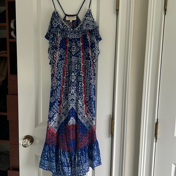 Rococo Sand | Dresses | Rococo Sand Ikat Ted White Blue Sun Dress ...